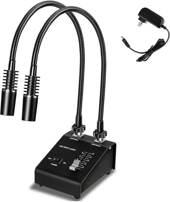 microscope light Baquler 6W 6500K dual gooseneck spotlight replaceable ...