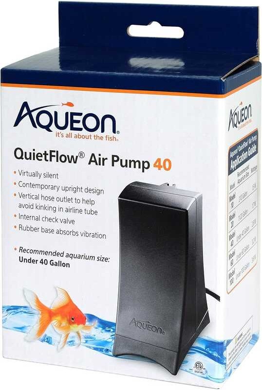 Aqueon Quietw Aquarium Air Pump 40, For Under 40 Gallon Tan, Black ...
