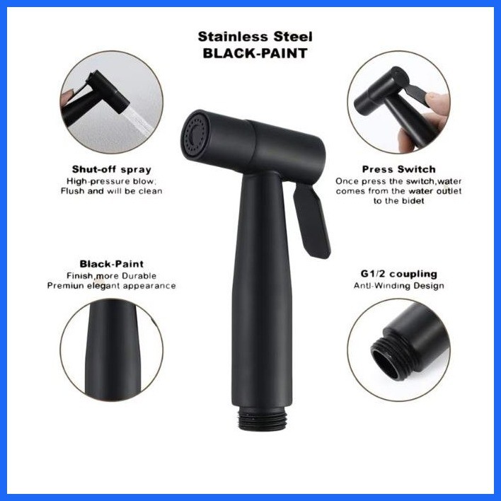 ∟ ∳ Handheld Toilet Sprayer Stainless Steel Bathroom Bidet Sprayer Set ...