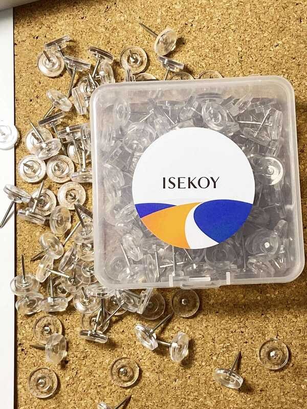 100 Transparent Flat Head Push Pins for Kindergarten Creative ...