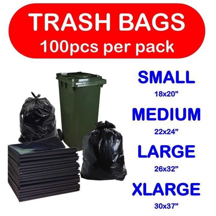 Trash garbage bag flat black color approx 100pcs | Shopee Philippines