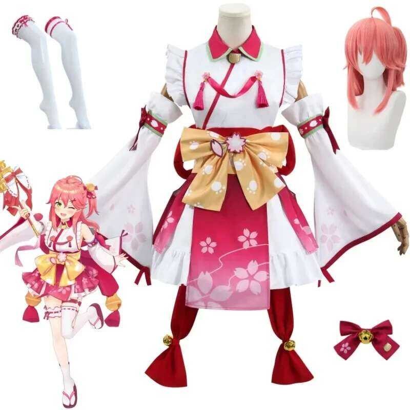 AA Cosplay Cos Vtuber Virtual Anime Style Wig Hololive Sakura Miko Idol ...