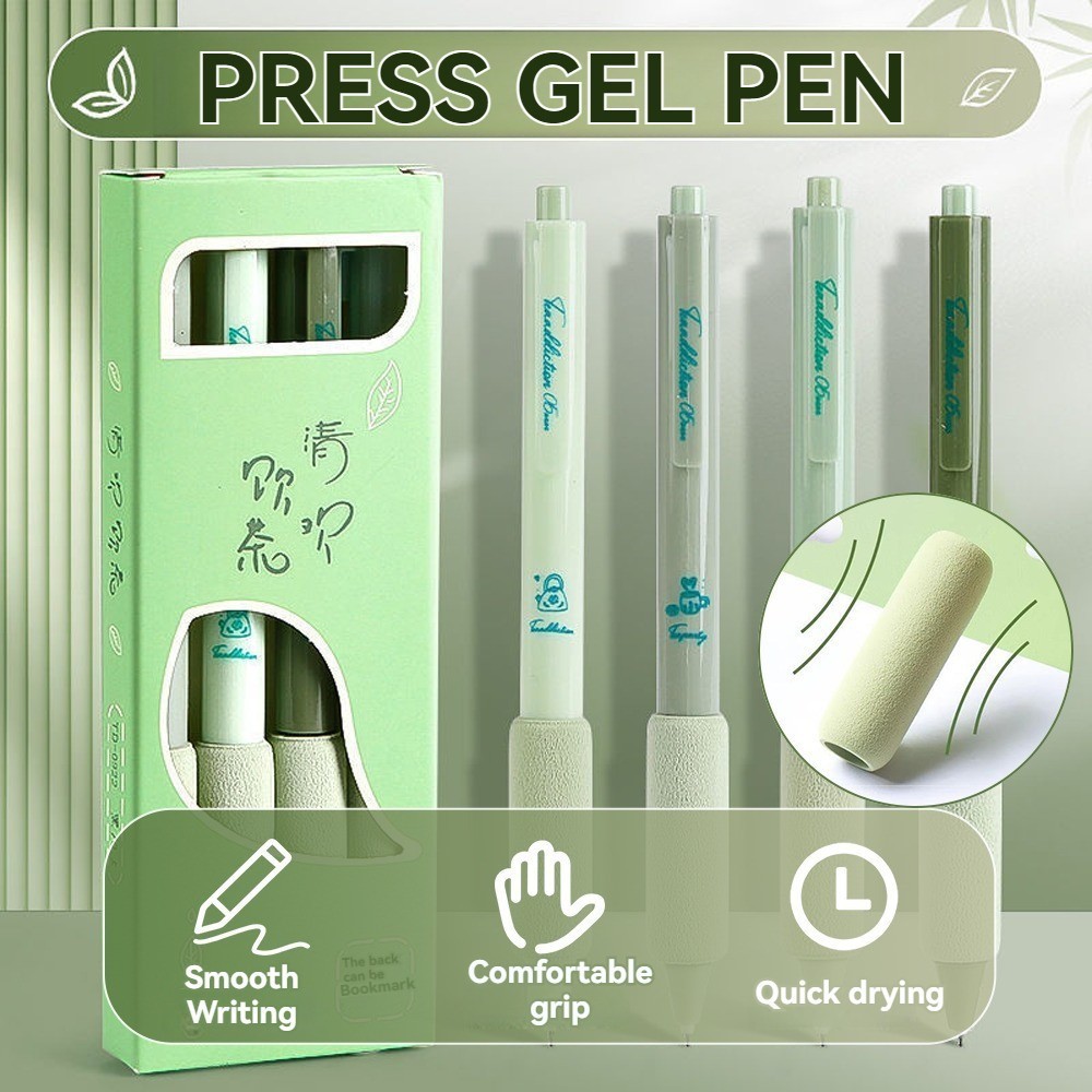 4pcs Ballet Strap Gel Pen Press Black Pen 0.5 Student Brush Question ...