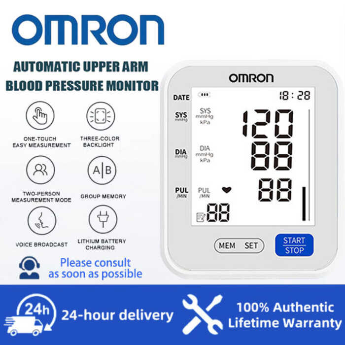 Per Omron Arm Blood Pressure Monitor With Voice Broadcast Dual User ...