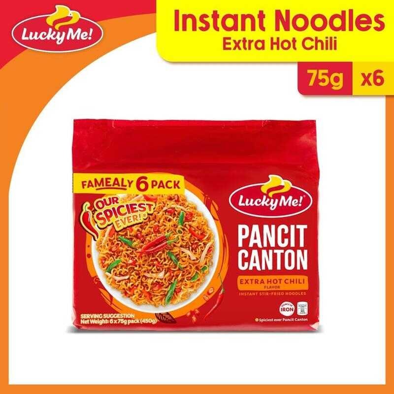 Lucky Me Pancit Canton Instant Noodles Extra Hot Chili Multipack 80G X ...