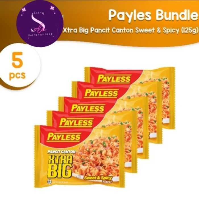 5 X Payless Xtra Big Pancit Canton Sweet & Spicy (125G) | Shopee ...