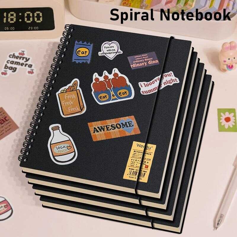 A5 B5 Spiral Notebook Detachable Strap Design Notepad School Office ...