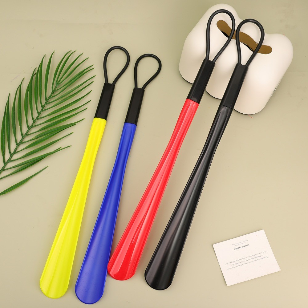 Household Plastic Shoehorn Long Handle No Bending Waist Shoe Puller ...