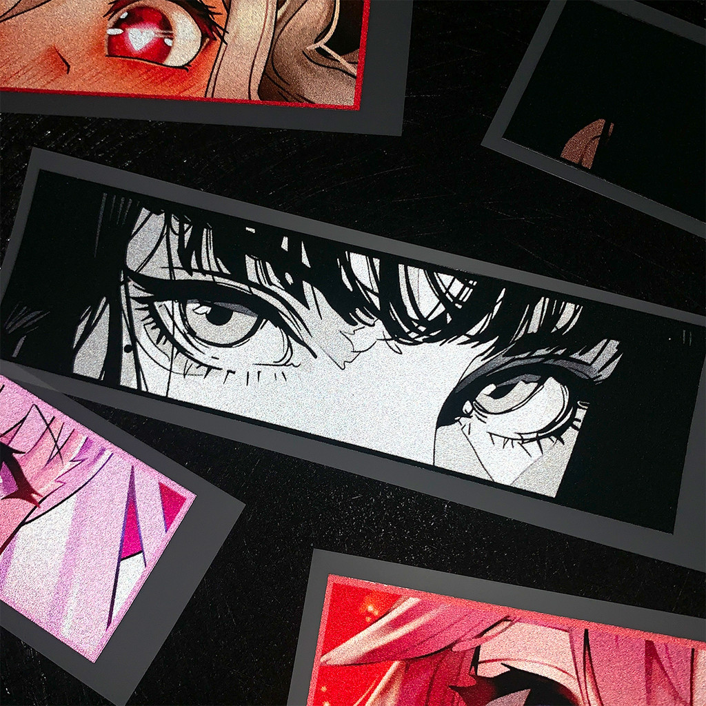 JDM Japanese Anime Girl Eyes Sticker Reflective Waterproof Vinyl Decal ...