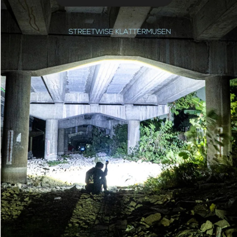 LED Patrol Flashlight Strong Light 3 Modes Handlamp with Battery ...