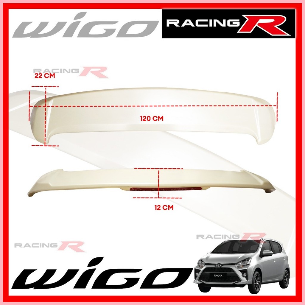 Toyota Wigo 2014 to 2023 OEM Spoiler with Brake Light UNPAINTED ( Car ...