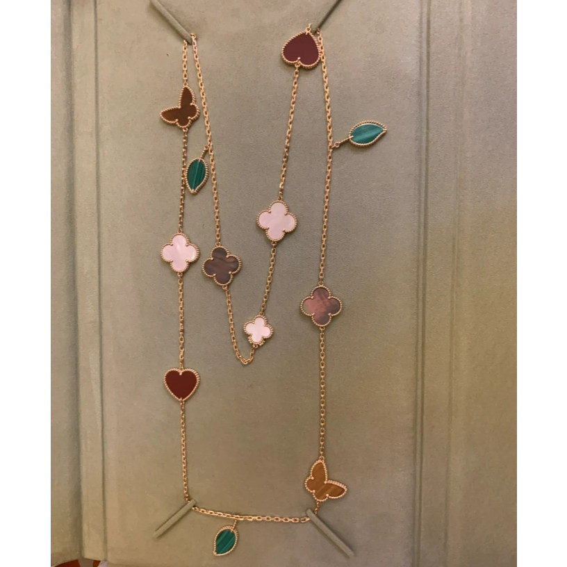 VC%@A Magic Alhambra Rose Gold Pink Mother-of-Pearl Red heart-shaped ...