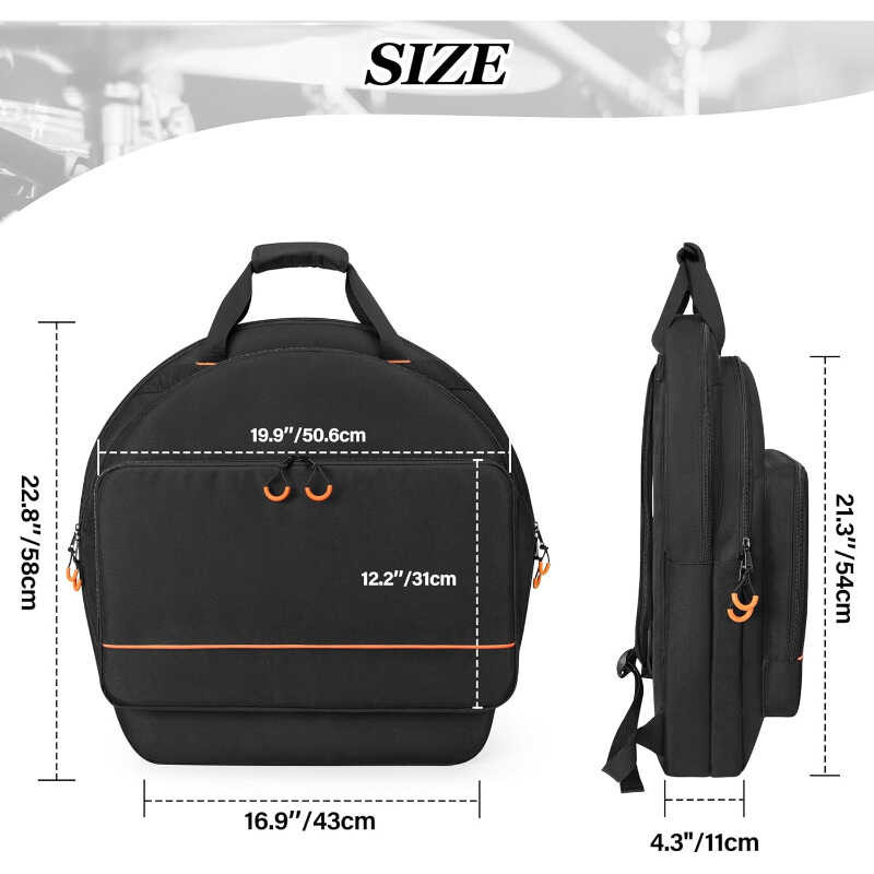 Cymbal Bag Double Layer Cymbal Case Instrument Accessories Bag Portable ...