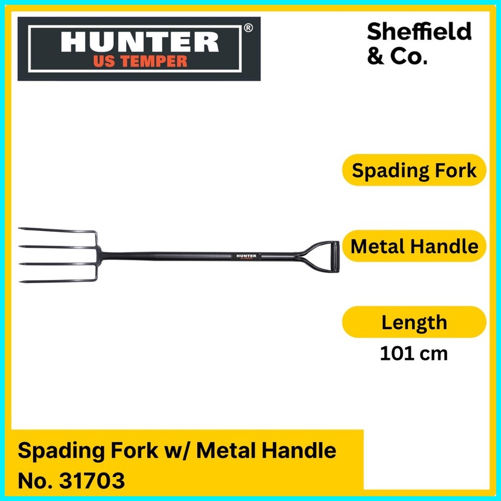 HUNTER 4-Tine Spading Fork with Metal Handle, No. 31703 | Shopee ...