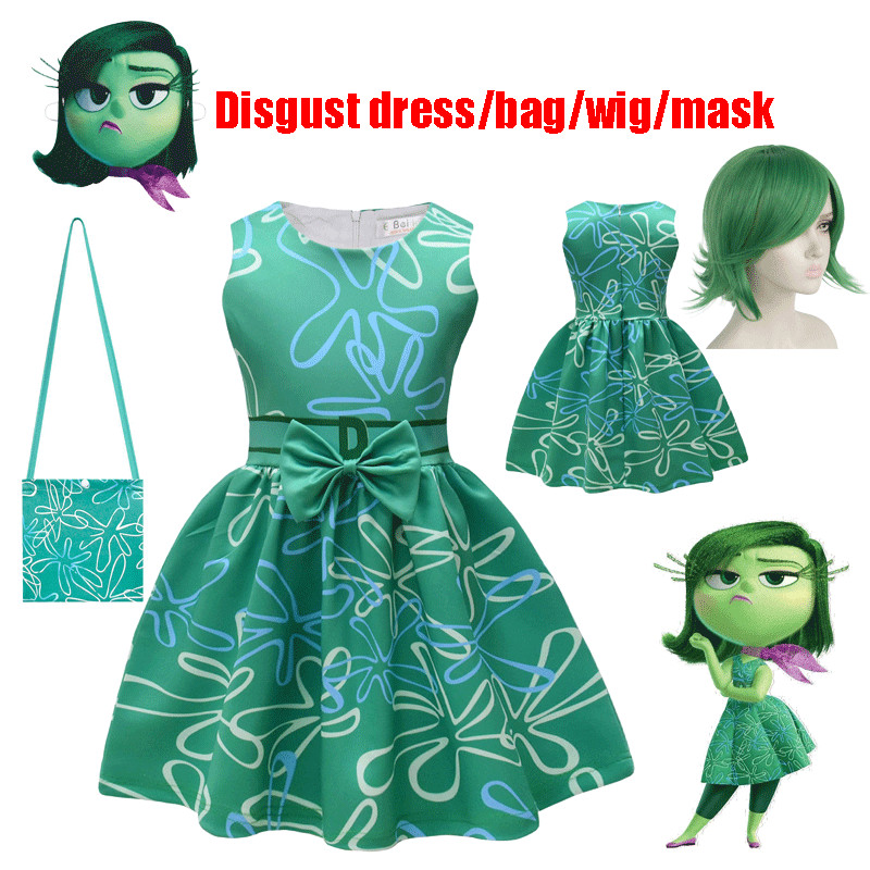 Disgust Inside Out Costume 2-10 Years Old Girls Cosplay Inside Out 2 ...