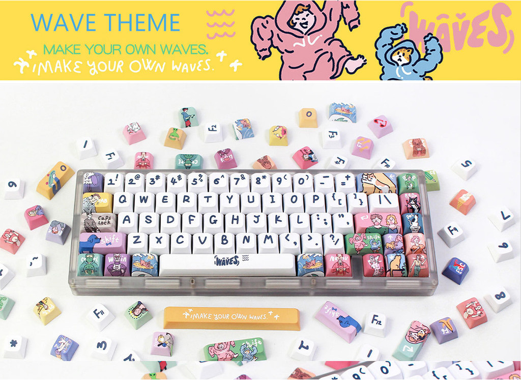 The wave graffitik mechanical keyboard cover is suitable for all RK ...