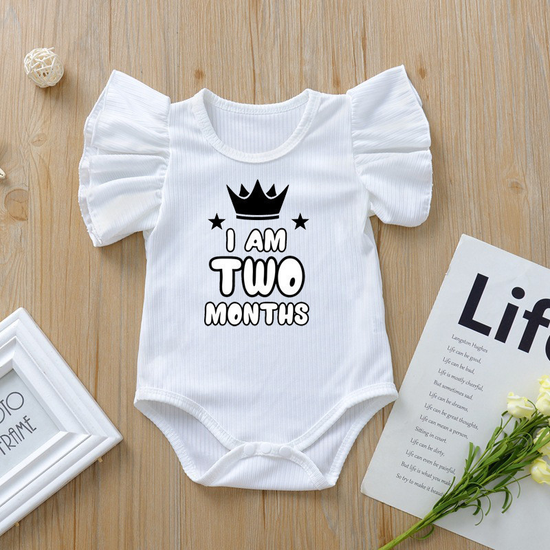 Milestone Outfit for Baby Girl 1-12 Monthly Milestones Romper Newborn ...