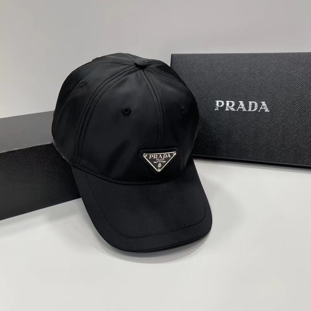 PRADA Baseball Cap Inverted Triangle Logo Peaked Cap 2024 Women's ...