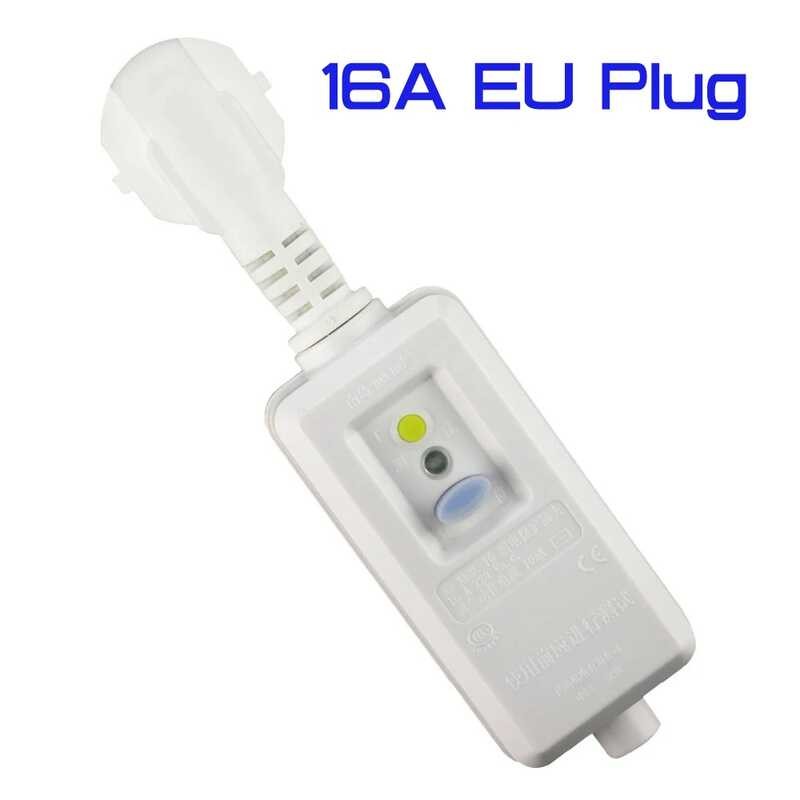 220V 240V 16A EU Plug GFCI Safety RCD Leakage Protection Socket Adaptor ...