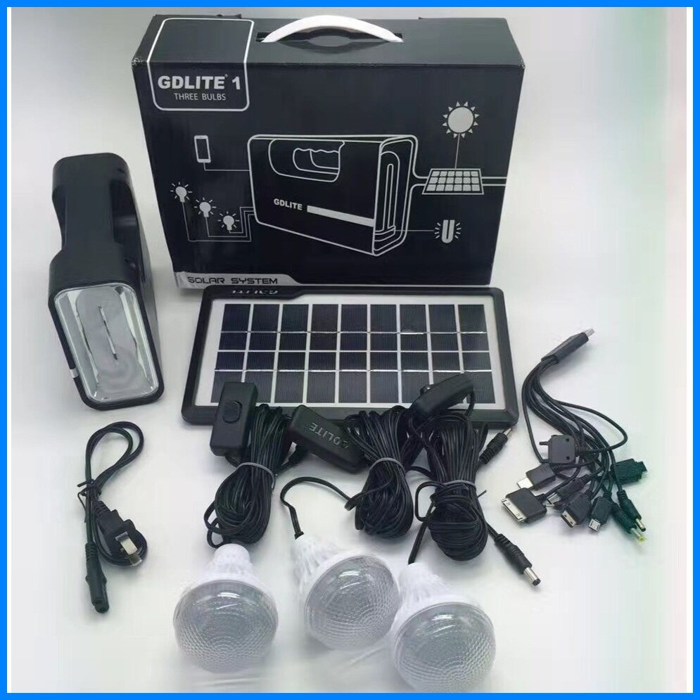 GDlite GD-8017 solar lighting system (black) | Shopee Philippines