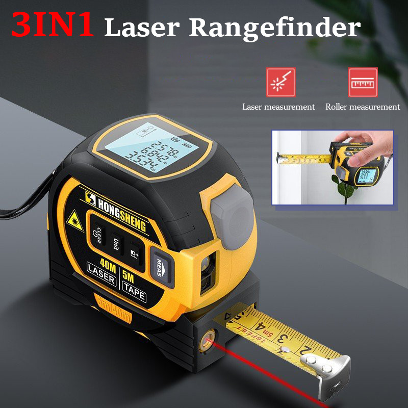3 In 1 Tape Measure Laser Distance Rangefinder Infrared High-precision ...