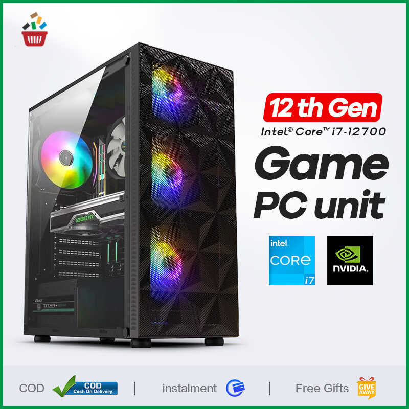 12Th Gen I7 Desktop Computer Full Set Intel Core I7 12700 Dodeca Core 16G RAM 1Tb SSD Rtx4060 ...