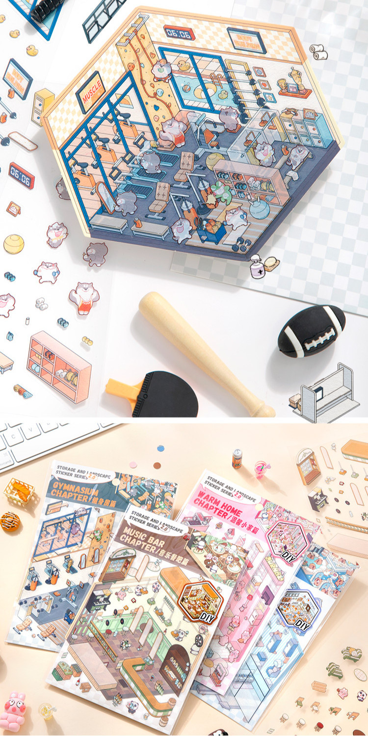 Idako 3D Stickers Miniature Ready Stock [Storage Landscaping Series ...