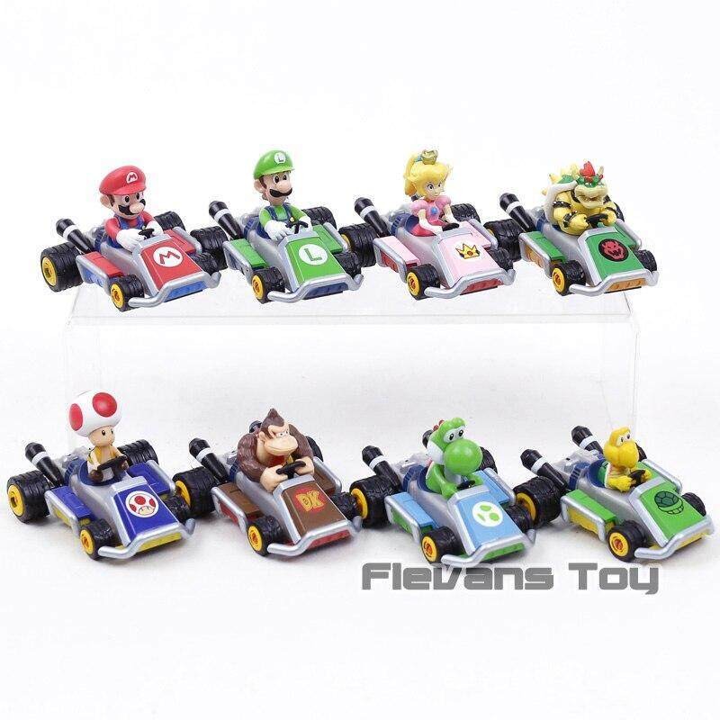 Super Mario Kart Pull Back Car Luigi Bowser Koopa Donkey Kong Princess ...