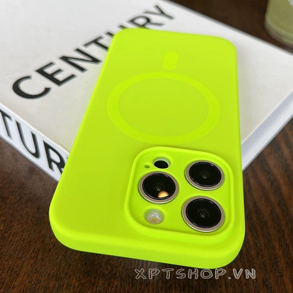 Magnetic Fluorescent Green Liquid Silicone Phone Case For iPhone ...