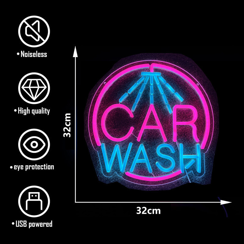 Car Wash Neon Signs - Custom Signage for Car Detailing and Cleaning ...