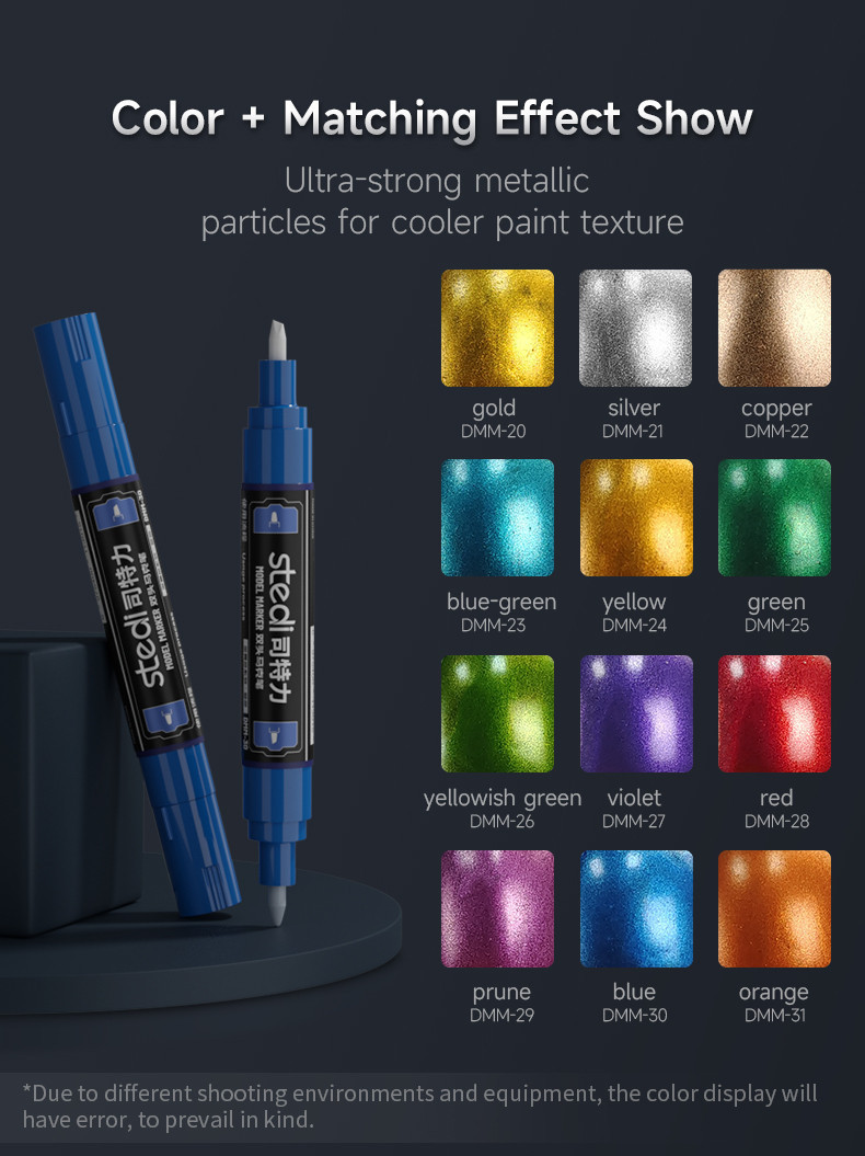 Stedi DMM Dual Brush Metallic Marker Gundam Model Coloring Tool Hand ...
