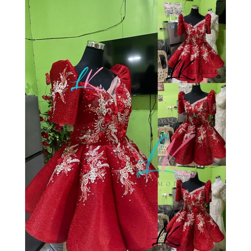 Umbrella cocktail dress Filipiniana sleeve for J's prom/for birthday or ...