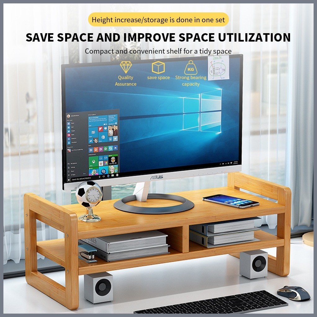 ∲ ☀️ Computer Monitor Screen Increased Stand Rack Office Desk Monitor ...