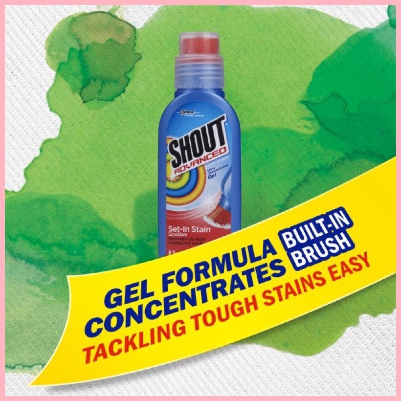 Shout Advanced Ultra Concentrated Gel Brush Laundry Stain Remover, 246 ...