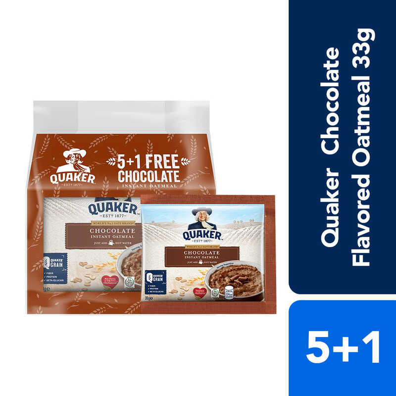 Quaker Instant Oats Chocolate 33G (5+1 Polybag) 002 | Shopee Philippines