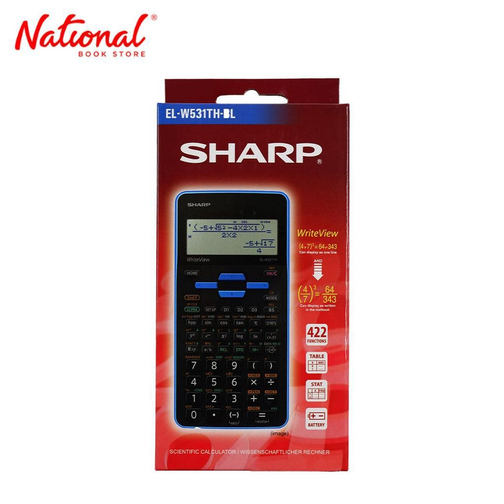 Sharp Scientific Calculator Elw531Thbl 422Functions Battery Operated ...
