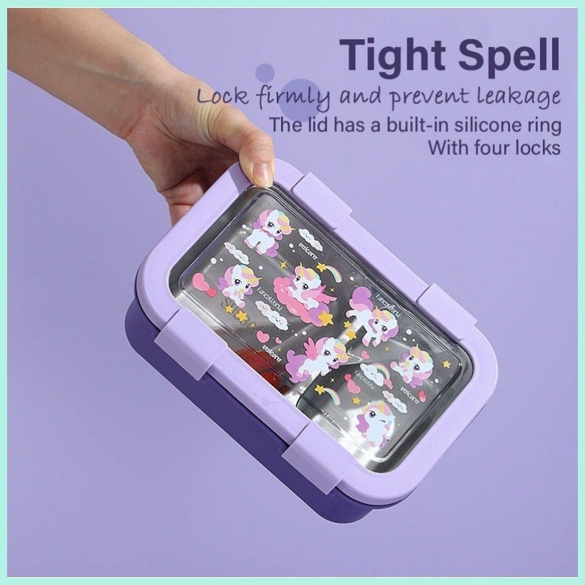 Stainless Steel Bento Lunch Box for Kids Cartoon Student Lunch Box Set ...