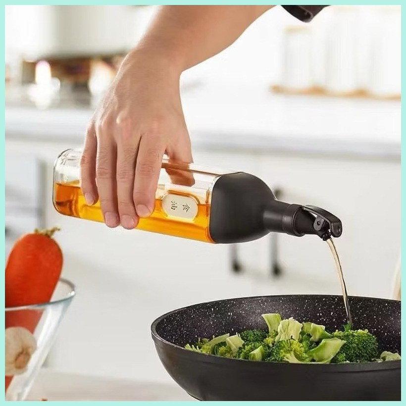 4pcs Kitchen Glass Oil Bottle Set Condiments Bottle Organizer Seasoning ...