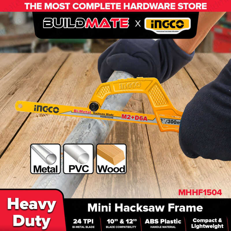 BUILDMATE Ingco 250Mm (10") Mini Hacksaw Frame With Bi-Metal Blade ...