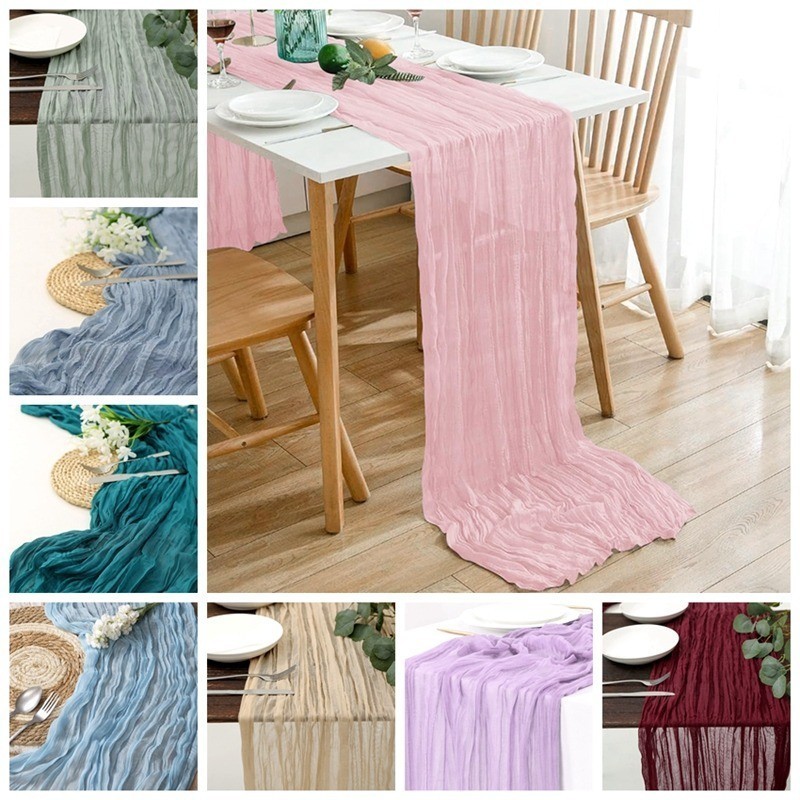 Pink Cheesecloth Table Runner Summer Boho Rustic Gauze 70inch Cheese ...