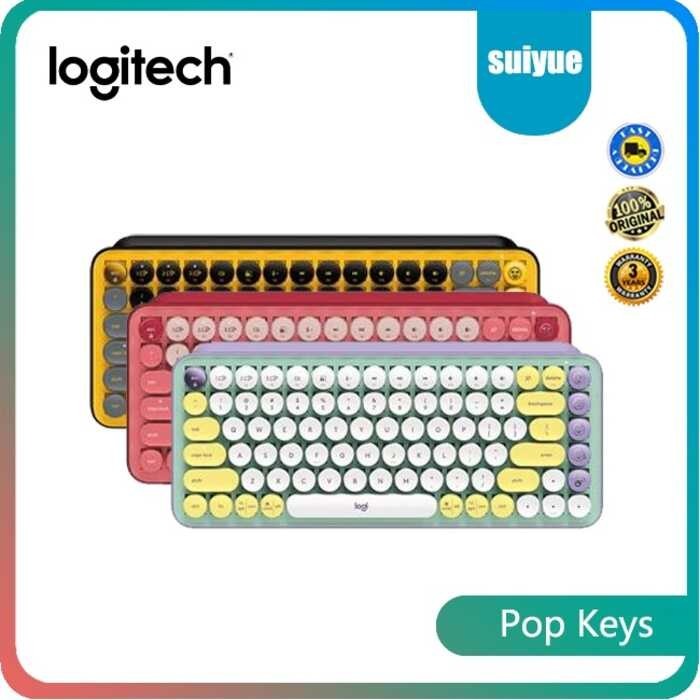 Logitech Pop Keys Wireless Mechanical Emoji Keyboard 85 Key, Mute, High ...