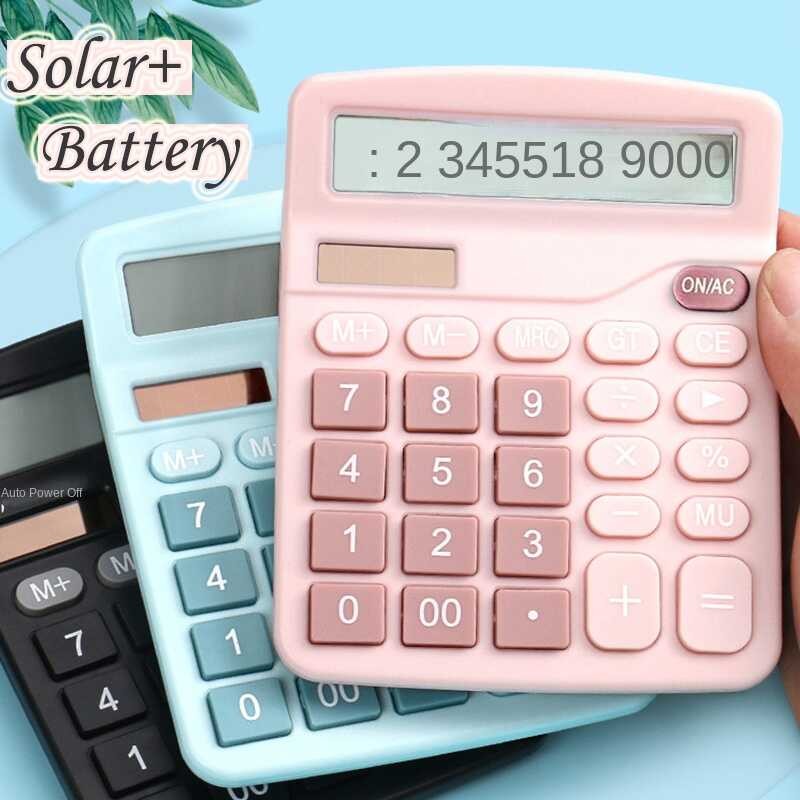 Calculators Desktop Student Solar Panel Calculator, 12-Digit Dual Power ...