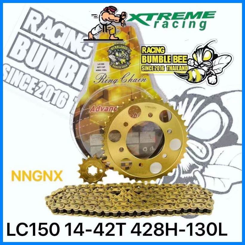 ♥ Chain Set racing bumblebee (gold) For XRM125/Wave125 LC150 RAIDER150 ...