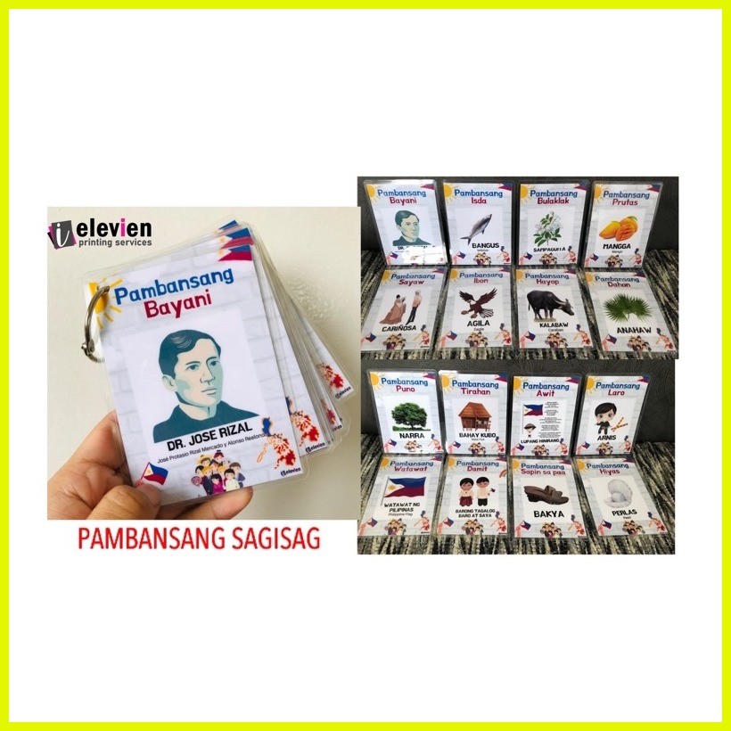 Pambansang Sagisag Laminated Thick durable National symbol flash card | Shopee Philippines