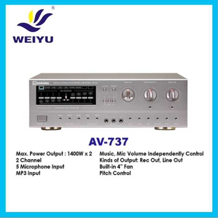 Sakura Av-737 Stereo Mixing Amplifier | Shopee Philippines