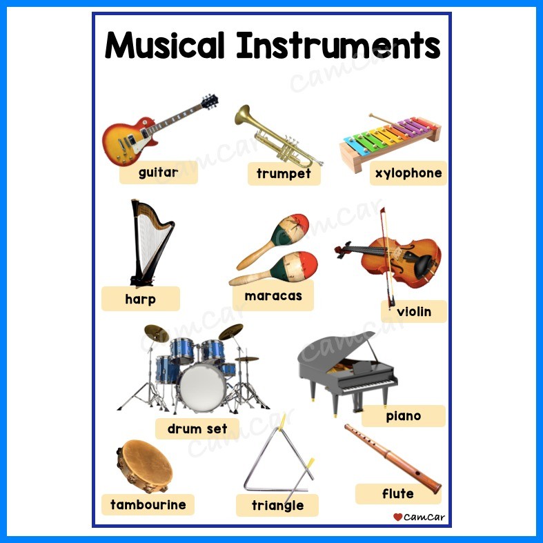 ☂ MUSICAL INSTRUMENTS - Wall Chart Laminated Photo Paper | Shopee ...