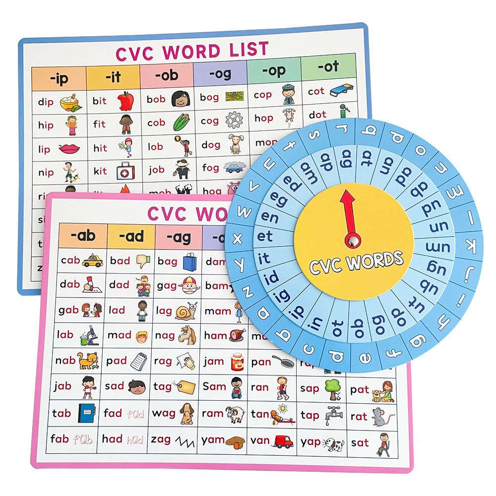 CVC Word Matching Turntable Spinner for Kids Interactive Activities ...