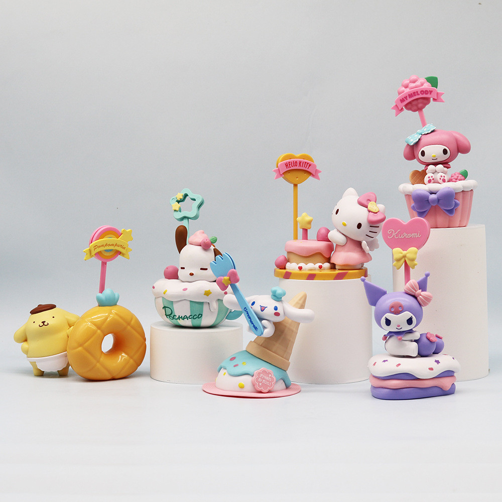 Melty Note Adorable Character Figurines Set Featuring Sweet Dessert ...