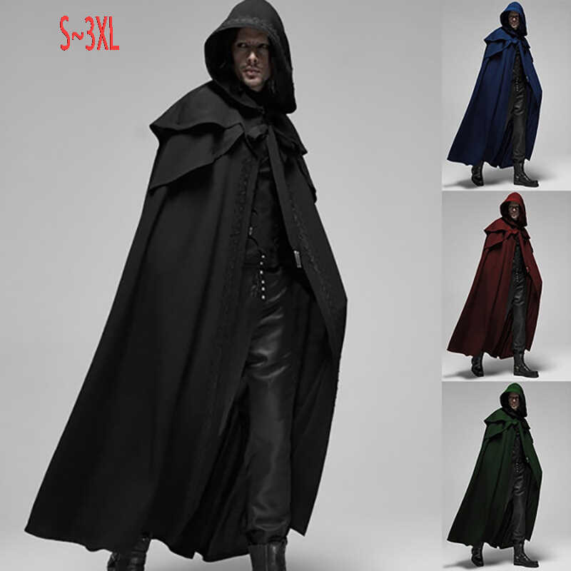 Halloween Cloak Maxi Gotics Costume Larp Medieval Pirater Knights Hari ...