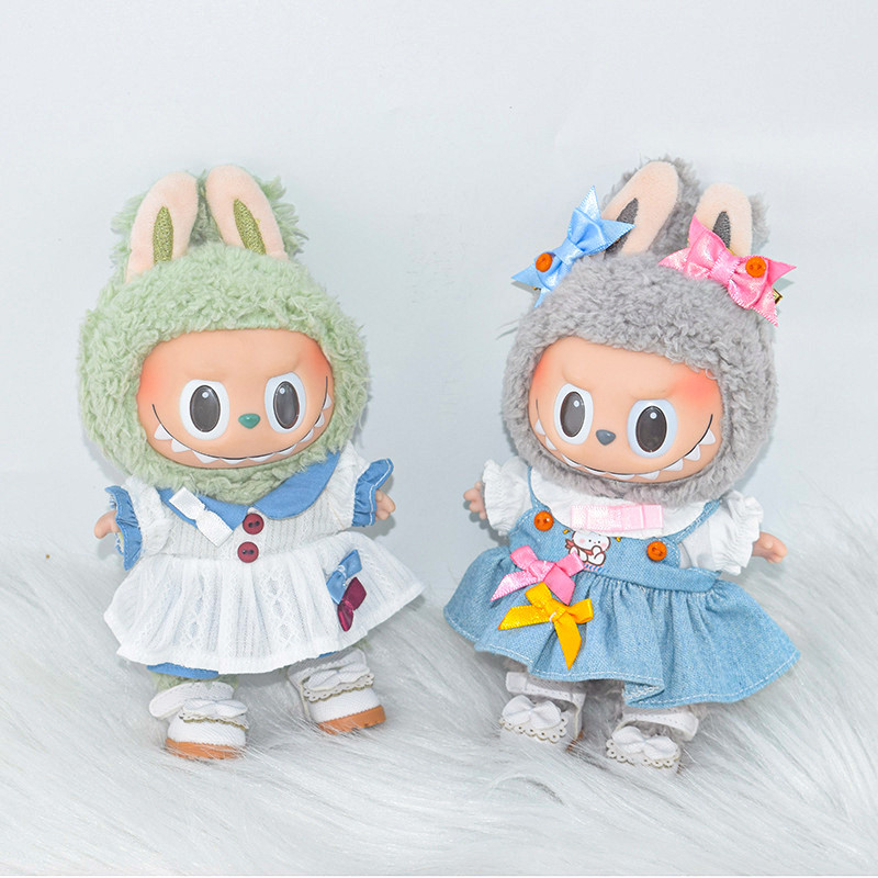 Denim dress set for 17cm labubu macron v1/v2(only clothes) | Shopee ...